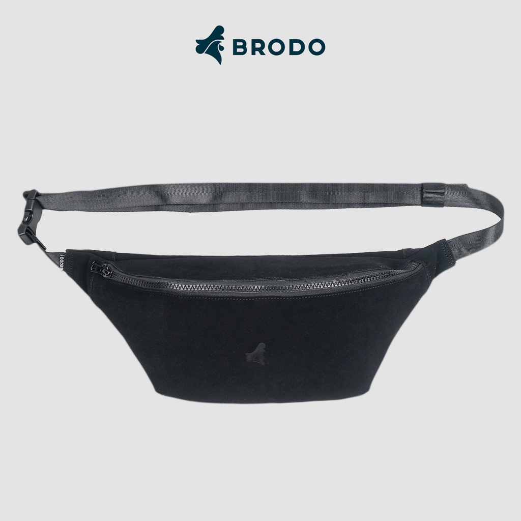 Jual BRODO - Lunar Suede Waistbag Black | Shopee Indonesia