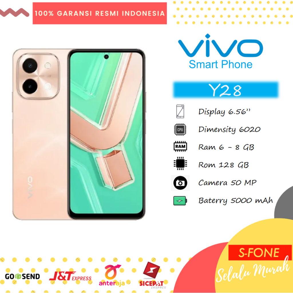 Jual Vivo Y28 6/128 GB - 8/128 GB - 8/256 GB Garansi Resmi | Shopee Indonesia