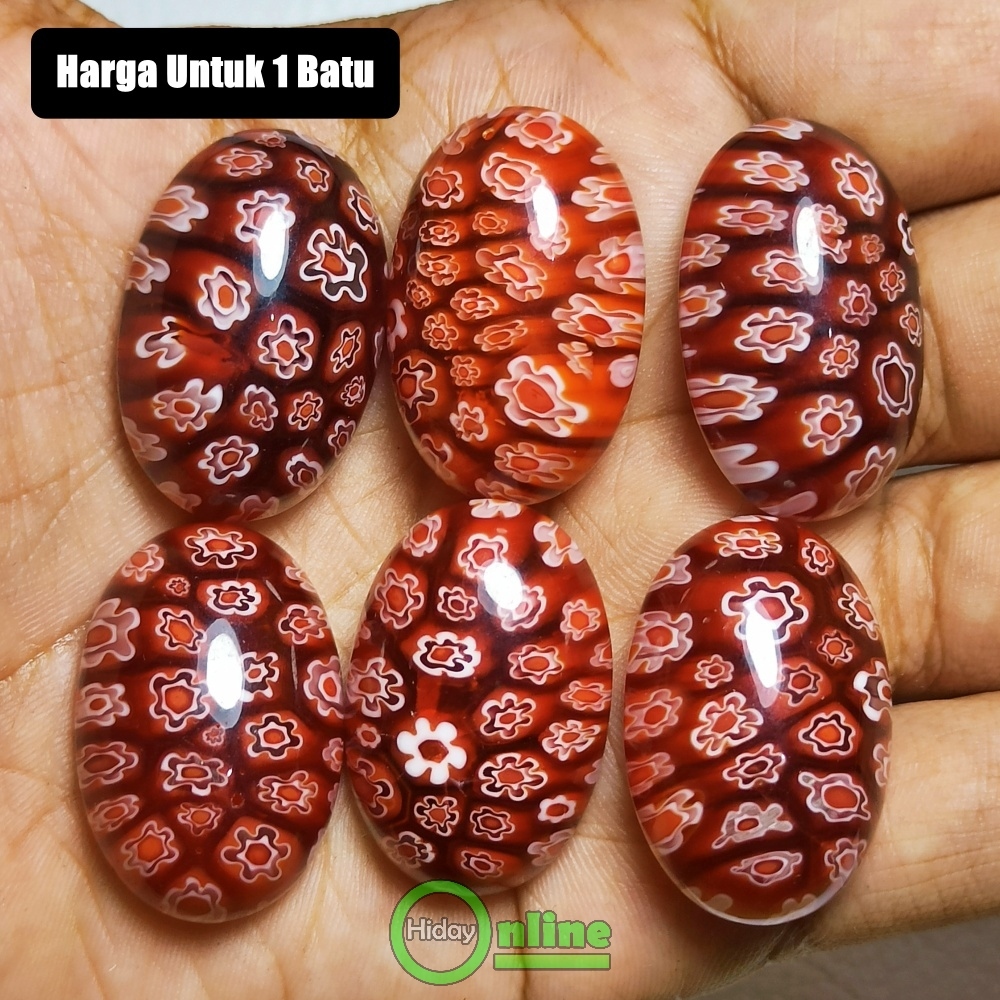 Jual BATU AKIK TERATAI MERAH FULL CORAK BIG SIZE CHATAM | Shopee Indonesia