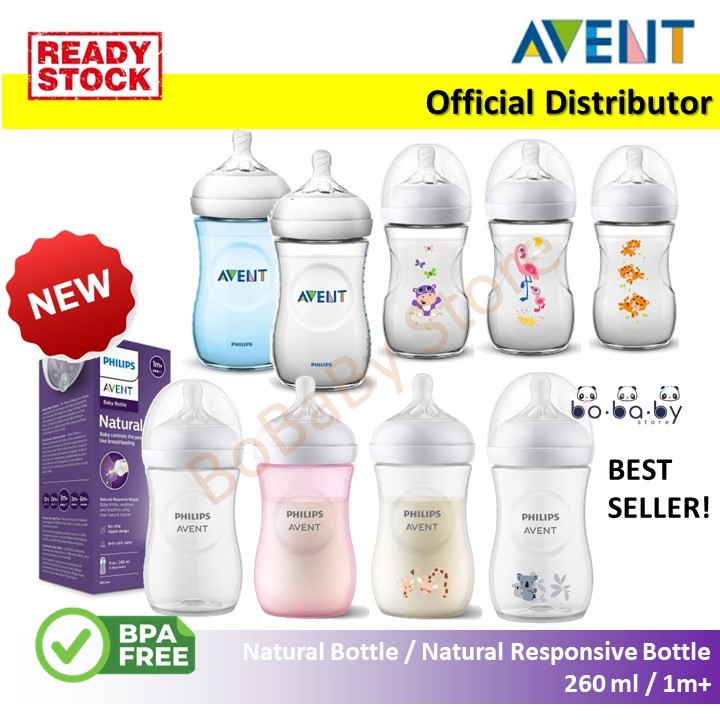 Jual Botol Susu Bayi Philips Avent NATURAL 260 ml - 1pc Botol Tiger ...