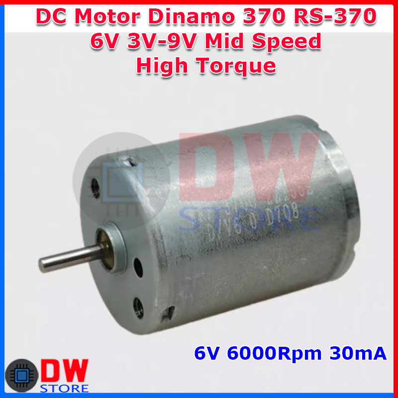 Jual Dinamo DC Motor RS370 RS 370 DC 6V Mid Rpm Mid Speed High Torque ...