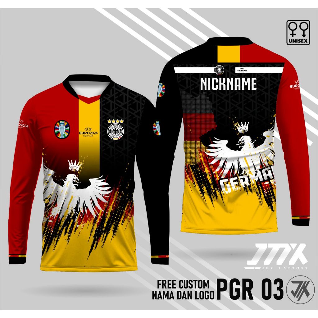 Jual jersey piala eropa 2024 jerman lengan panjang baju suporter jerman ...