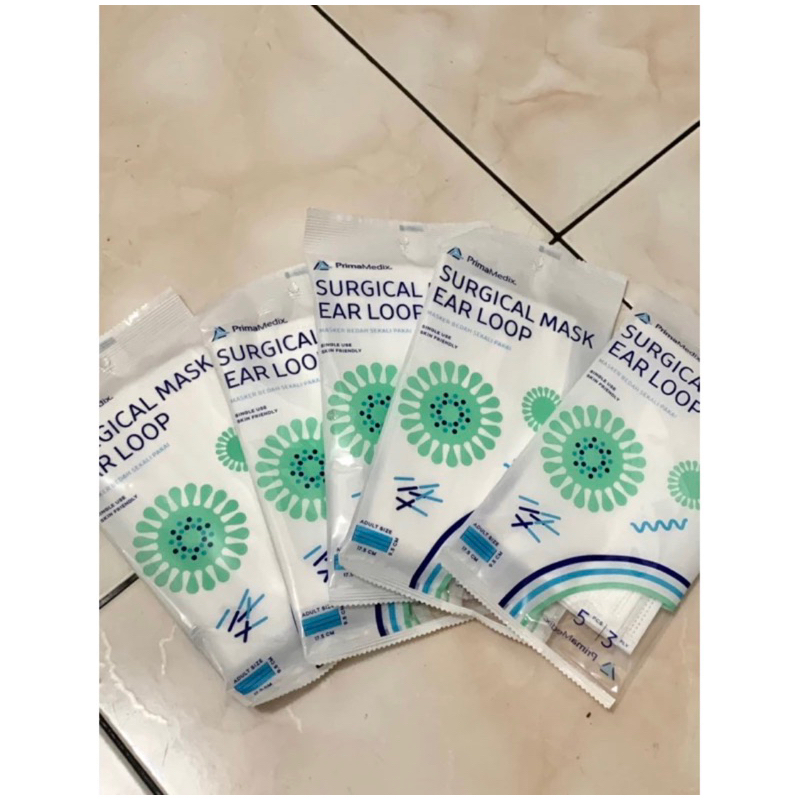 Jual Masker PrimaMedix Surgical Mask Ear Loop Isi 5 pcs/ Masker bedah ...