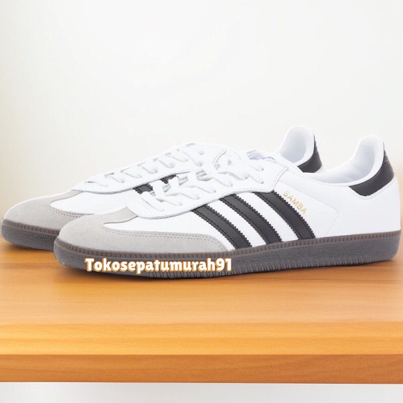 Jual Sepatu Sneakers Kasual Adidas Samba Og hitam putih sepatu Adidas ...