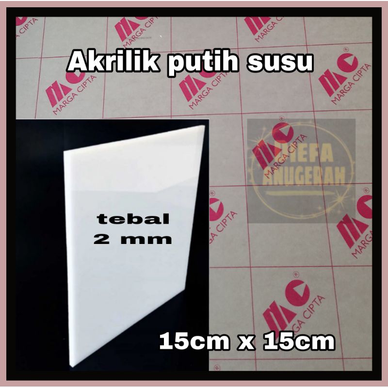 Jual Akrilik/Acrylic putih susu 2mm ukuran 15x15/Acrylic white 2mm ...