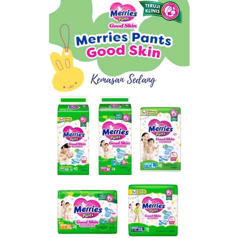 Jual Popok Merries Sedang NBS40, M34, L30, XL26, XXL18 Tipe Celana ...