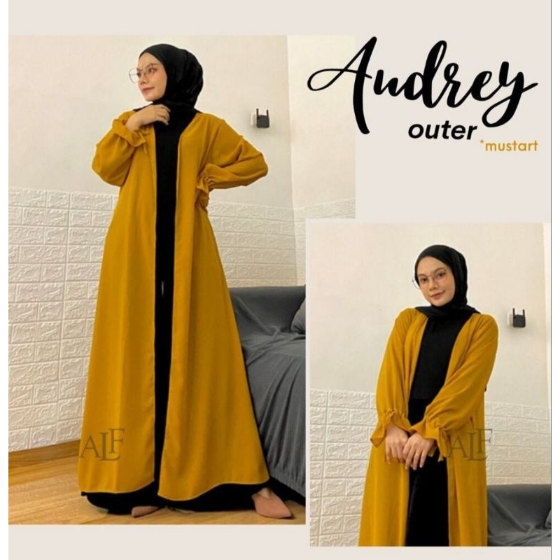 Jual Audrey Long Outher Cardigan Ceruty Babydoll/ Outher Panjang ...