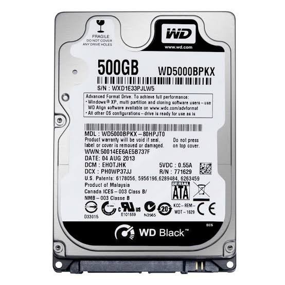 Jual Hardisk Laptop 500GB WD Black Slim Sata 2.5 HDD Laptop Notebook ...