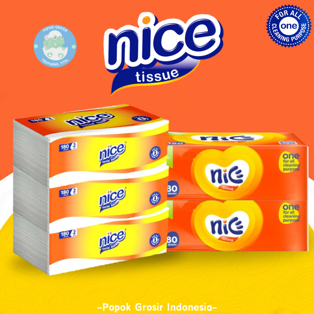 Jual NICE Facial Tissue Soft Pack / Tissue wajah 180 Sheets | Shopee ...