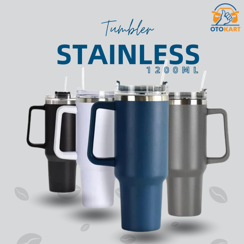 Jual TUMBLER STAINLESS STEEL 1200ML JUMBO/ BOTOL MINUM STAINLESS STEEL ...