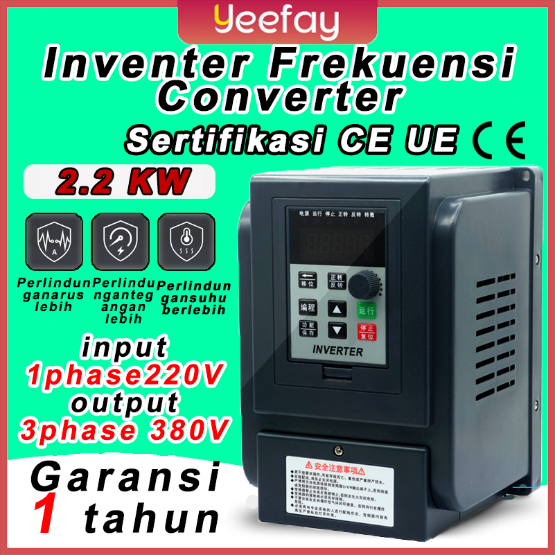Jual 【Ready stock】Inventer Frekuensi Converter AT4 1.5kw/2.2kw input 1phase 220V output 3phase ...