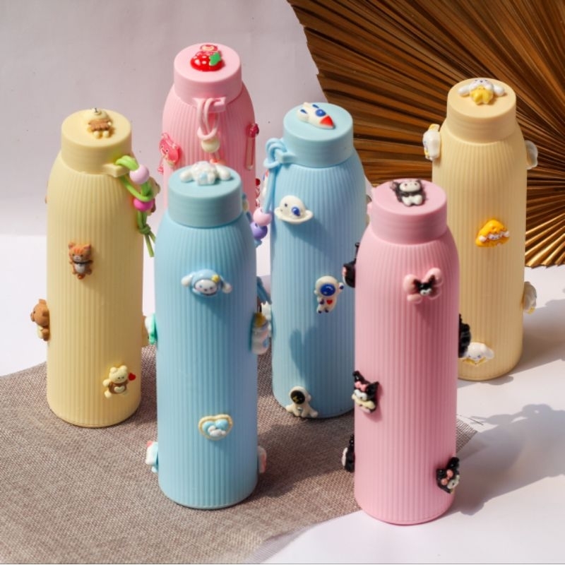 Jual botol minum karakter 3D // botol macaron * botol pastel // botol ...