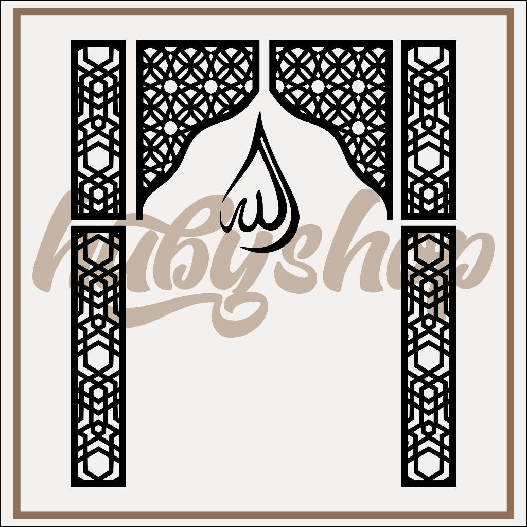 Jual Hiasan Dinding Dekorasi Mushola Aesthetik "Mihrab Kubah Allah ...