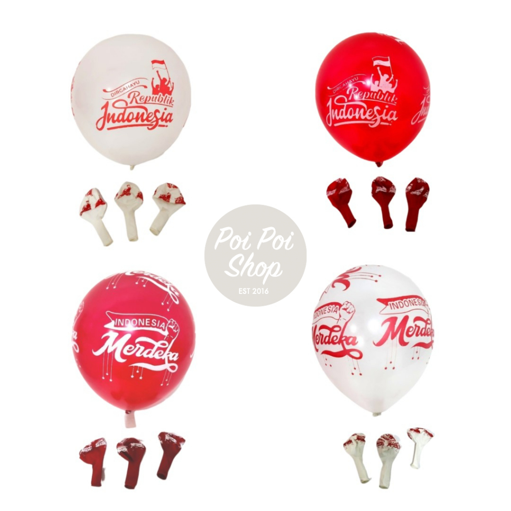 Jual Balon Latex Merah Putih 17 Agustus HUT RI Hiasan Kemerdekaan ...