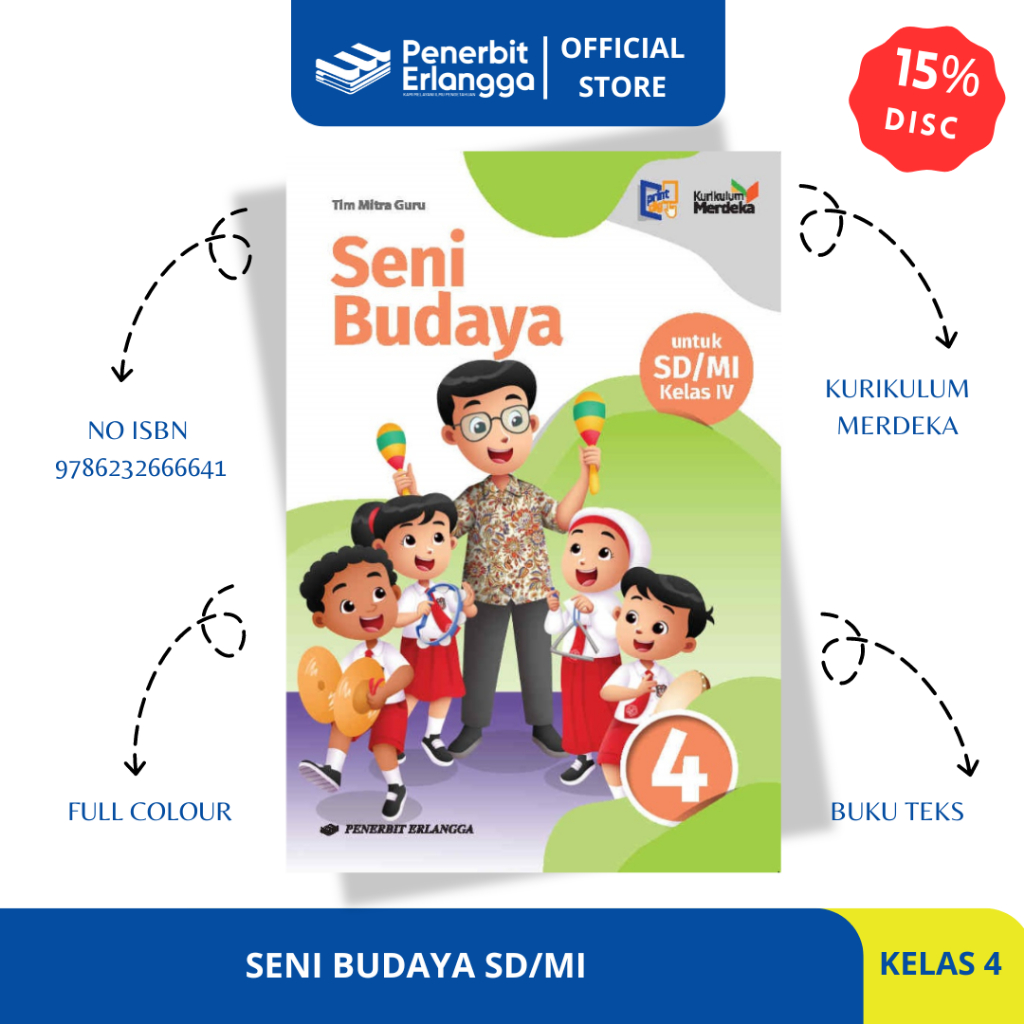 Jual [Erlangga Official] Seni Budaya Sd/Mi Kelas 4 - Kurikulum Merdeka ...