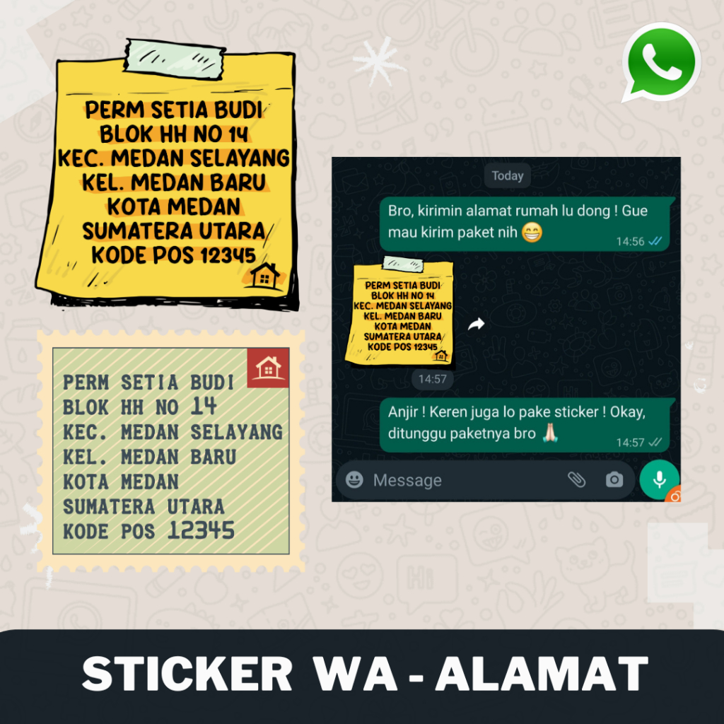 Jual STICKER WA / WHATS APP ALAMAT RUMAH & TOKO | Shopee Indonesia