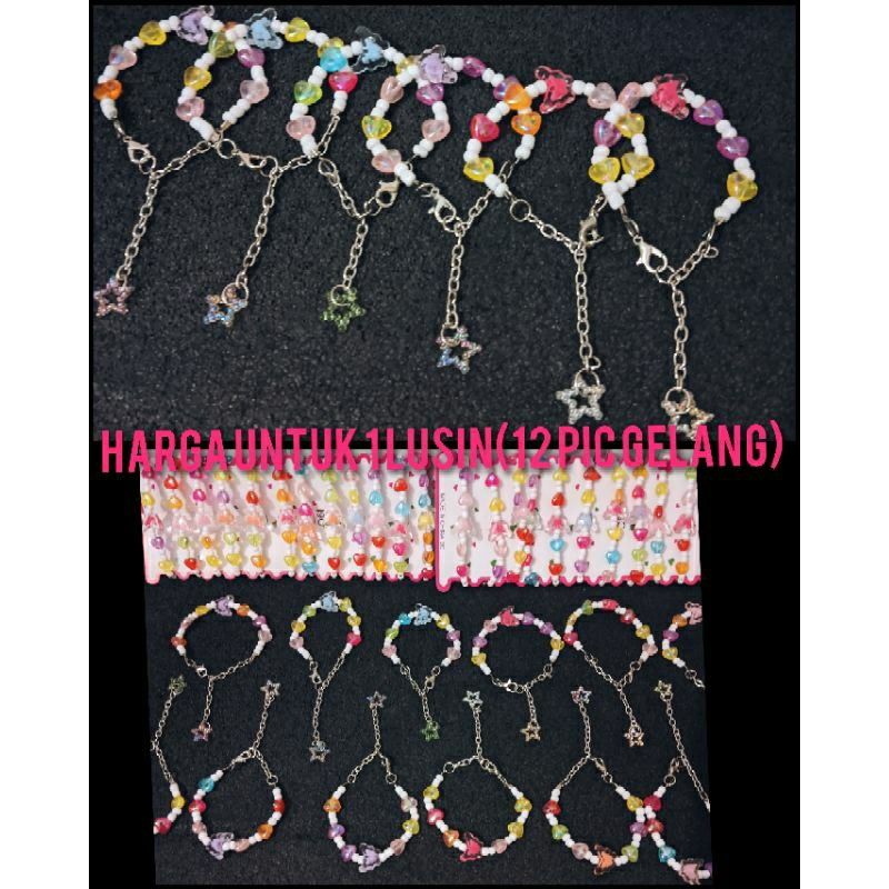 Jual Grosir/Gelang Tangan Model Rantai Panjang Manik Manik Love Viral ...