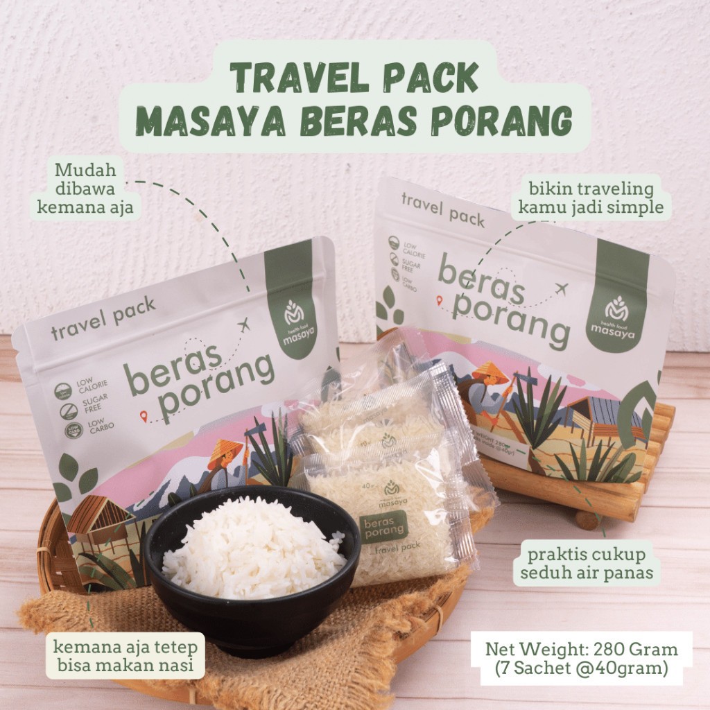 Jual Masaya Beras Porang Travel Pack - beras porang shirataki konjac ...