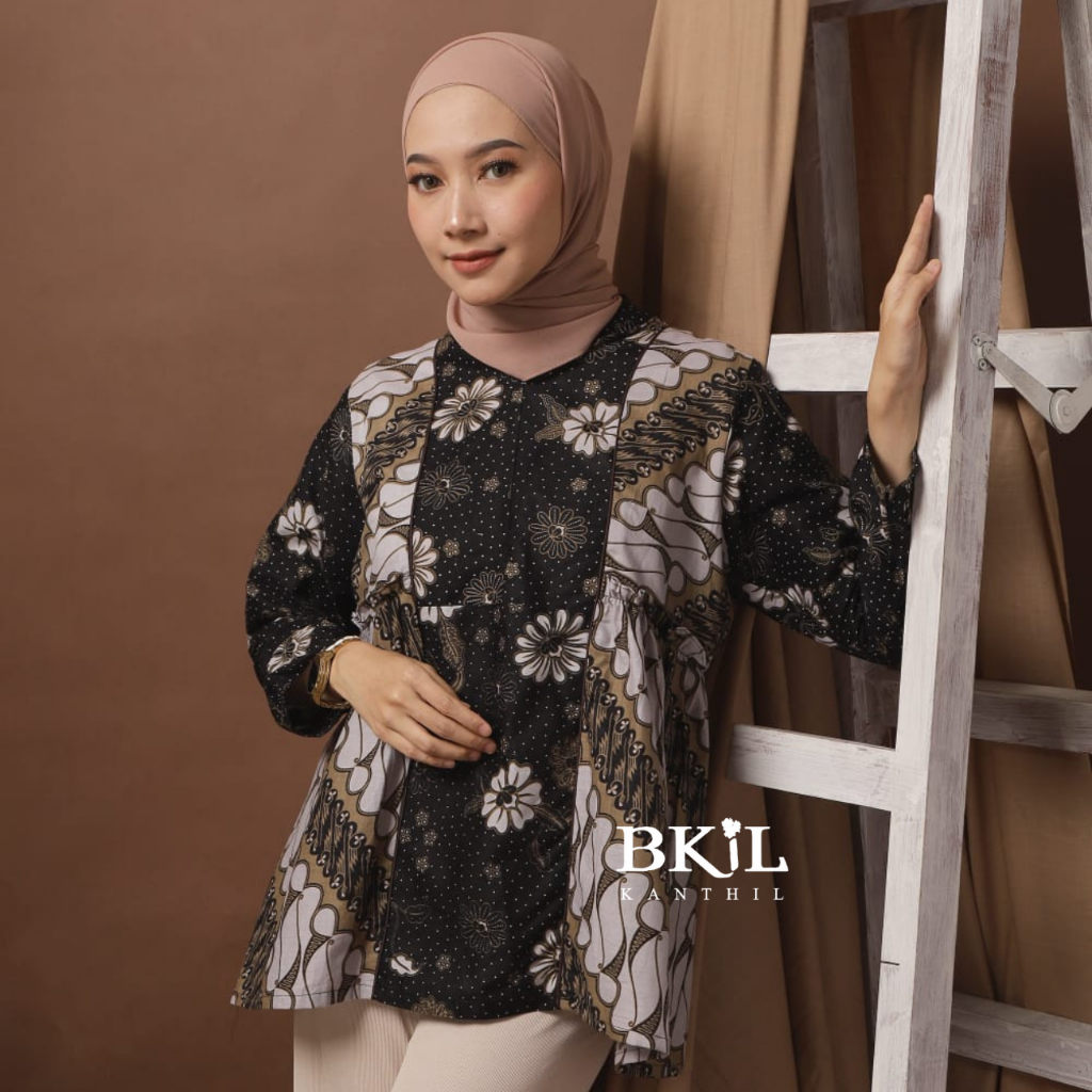 Jual KANTHIL Batik Couple Modern Seragam Kerja Blouse Batik Modern ...