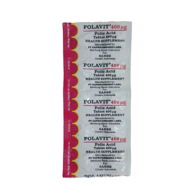 Jual Folavit 400 mcg 1 STRIP @ 10 Tablet Vitamin Asam Folat | Shopee ...
