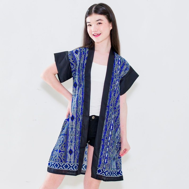 Jual OUTER BATIK MOTIF TENUN BATAK TOBA BIRU MERAH ABU COCOK UNTUK ANAK ...