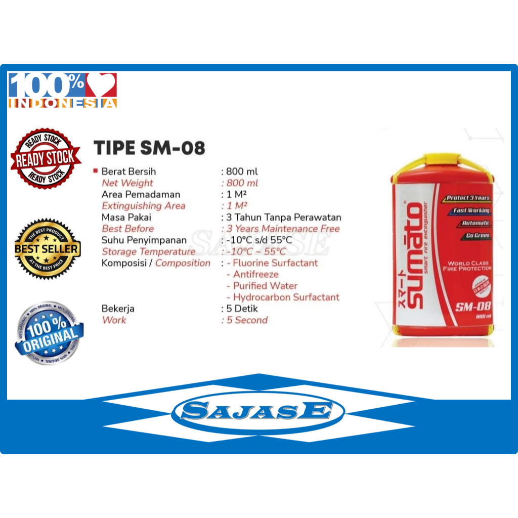 Jual Alat Pemadam Kebakaran Otomatis Sumato SM08 APAR Mini Otomatis Apar Rumah Otomatis | Shopee ...