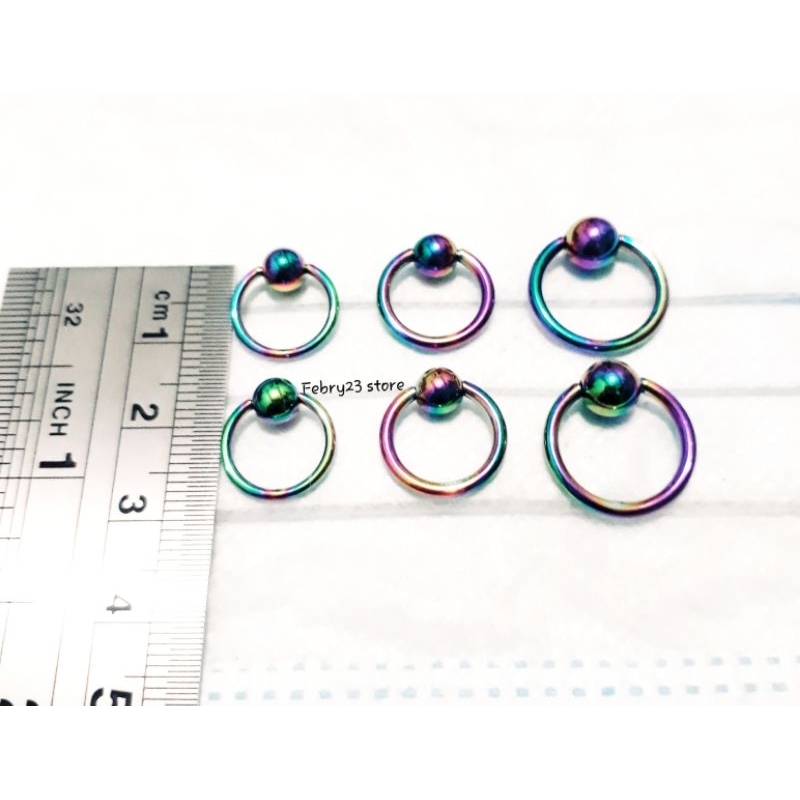 Jual 2 Pcs/1 Pasang Anting Piercing Orbital Tusuk Tindik Barbel Pelangi ...