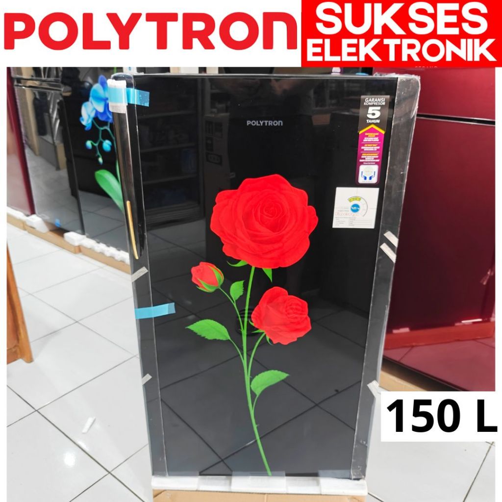 Jual KULKAS POLYTRON 1 PINTU PRA-15 DRX KACA 150L / LEMARI ES 150 LITER ...