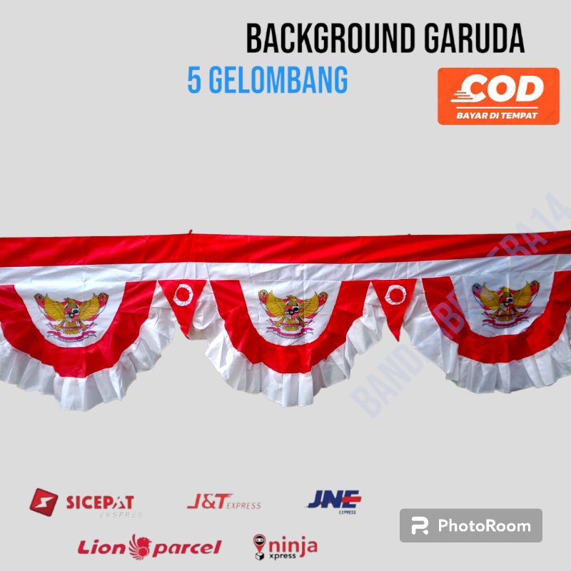 Jual bendera merah putih background garuda/Bekron vita garuda 10 gelombang | Shopee Indonesia