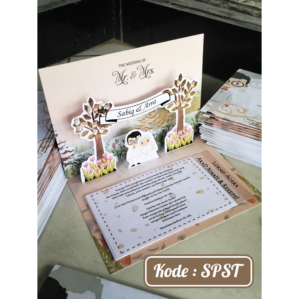 Jual Undangan Pernikahan 3D Pop Up Template Softcover | Shopee Indonesia