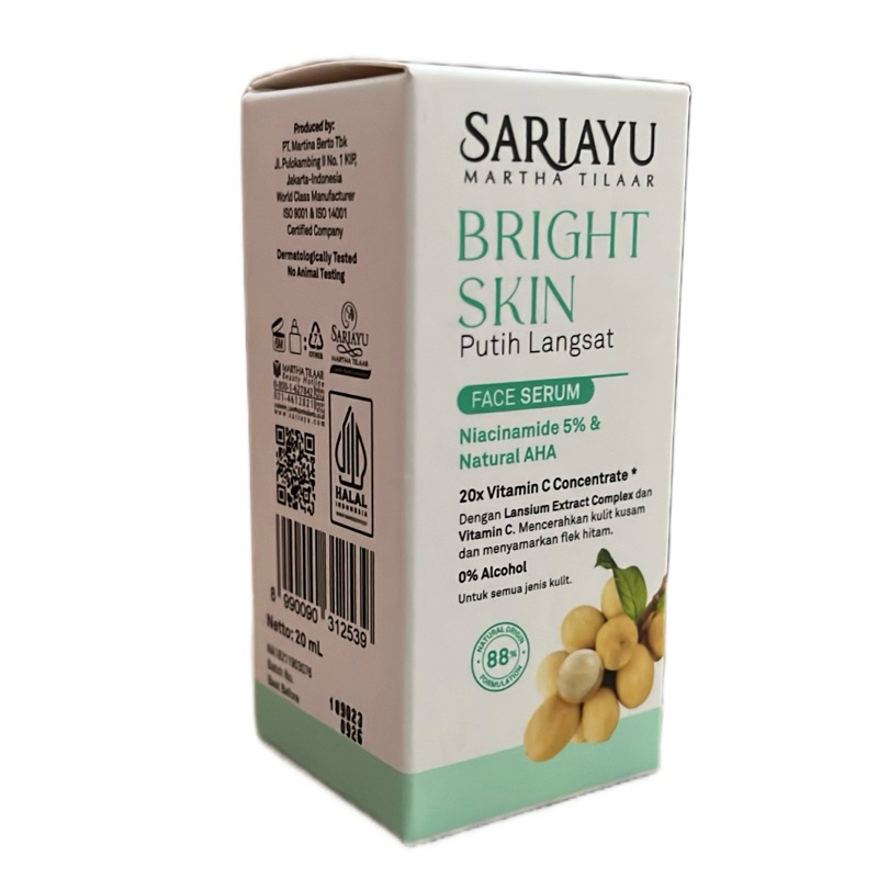 Jual SARIAYU [NEW] Bright Skin Putih Langsat Face Serum 20ml | Shopee Indonesia