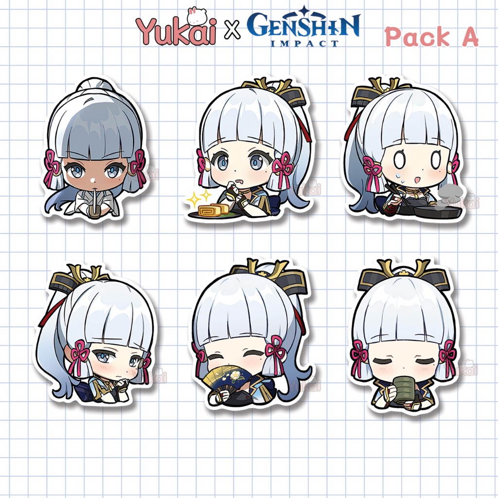 Jual Stiker Pack Ayaka Genshin Impact Premium, Sticker Anime Waterproof ...