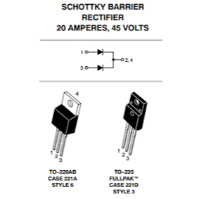 Jual MBR2045CT MBRF2045CT MBR 2045 TO-220 20A 45V Schottky Barrier Rectifier Diode | Shopee ...