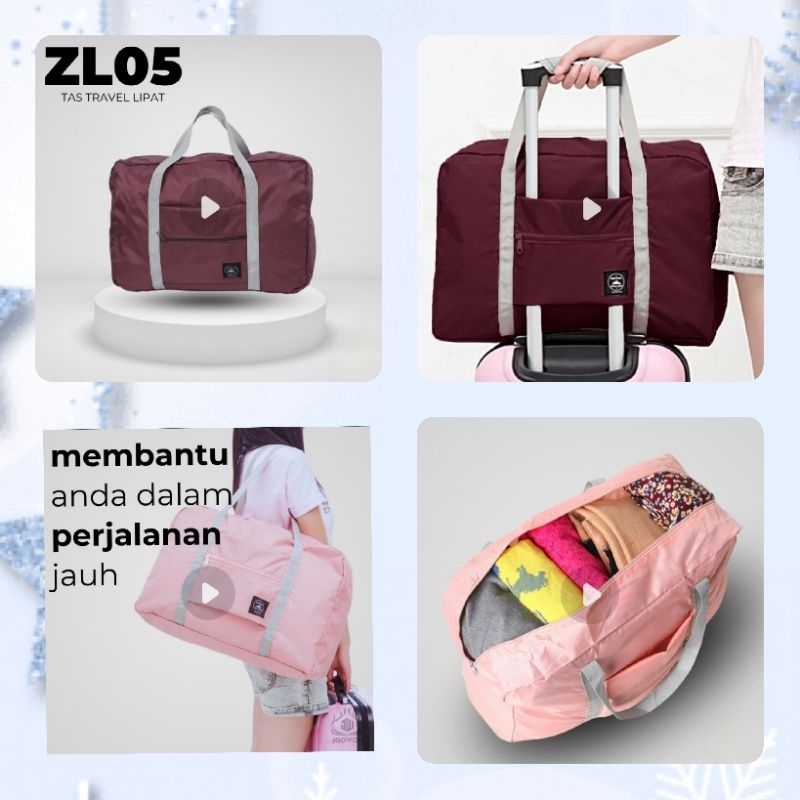 Jual TAS DUFFLE TRAVEL LIPAT/TRAVELLING BAG JUMBO WATERPROOF - ZL05 ...
