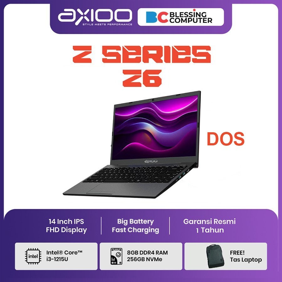 Jual AXIOO Mybook Z6 Core i3 1215U 8GB 256GB DOS BLACK | Shopee Indonesia