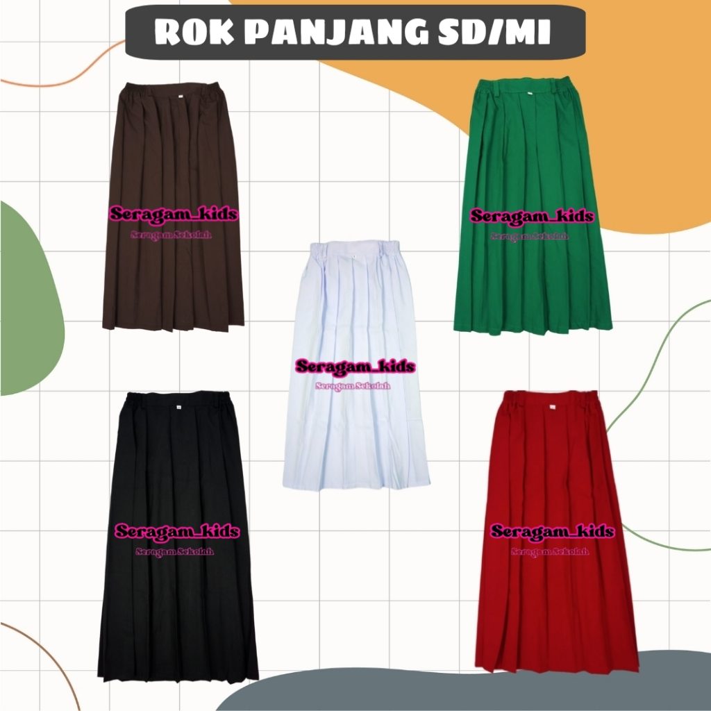 Jual ROK PANJANG Sekolah SD Rok Rempel Perempuan Seragam Sekolah SD MI ...