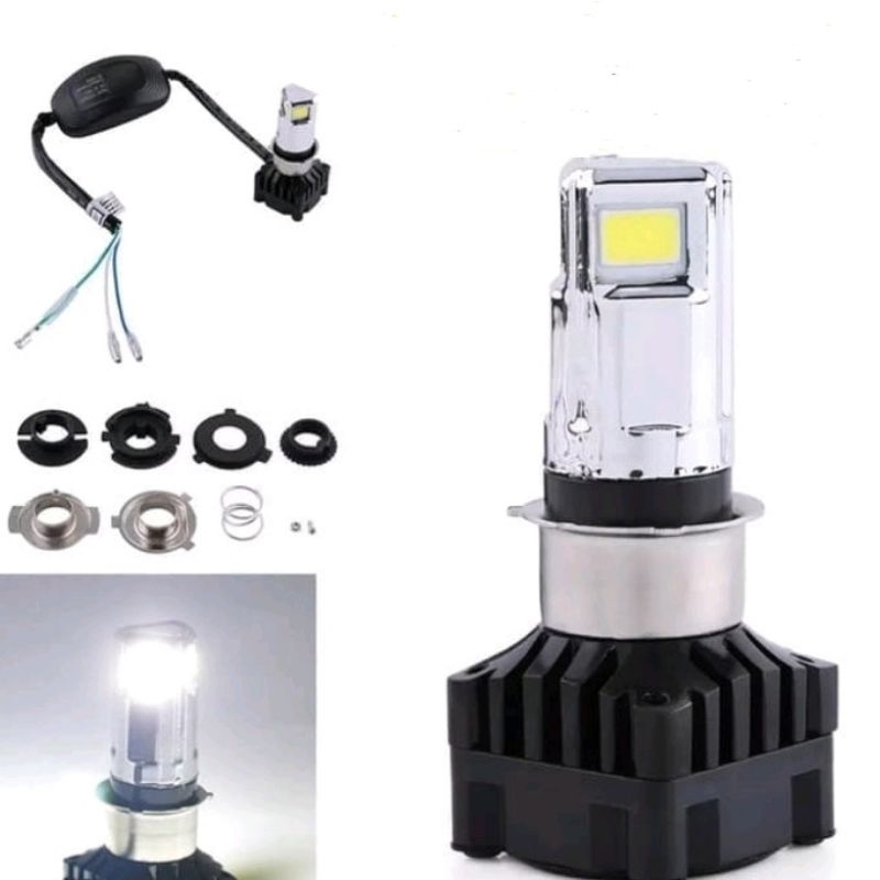 Jual LAMPU UTAMA MOTOR M3 3sisi NINE LUMINOSLED M6 White AC DC SUPER TERANG | Shopee Indonesia