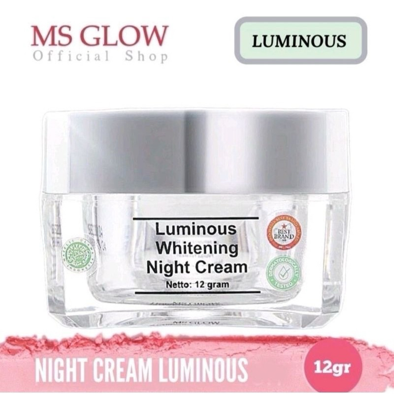 Jual Ms glow Luminous night cream krim malam untuk bekas kulit berjerawat Msglow Original 100% ...