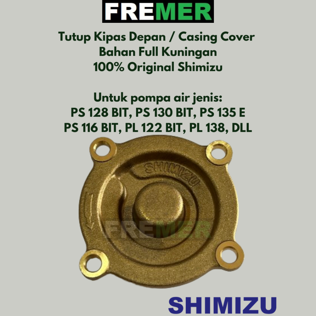 Jual SHIMIZU Tutup Kipas Depan / Casing Cover Pompa Air Full Kuningan ...