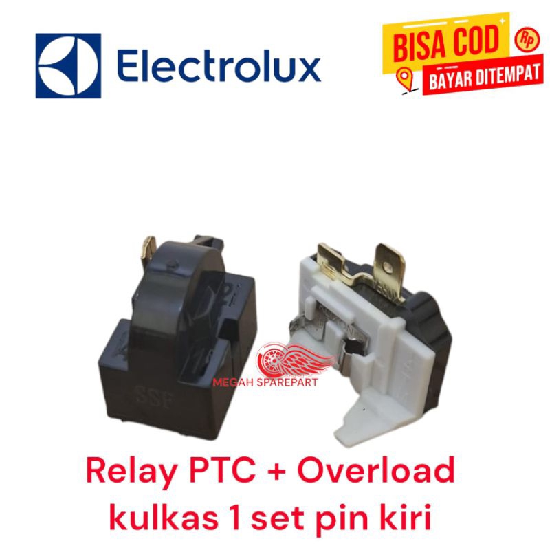 Jual 1 set Relay PTC overload kulkas ELECTROLUX PIN 1 KIRI 1 dan 2 ...
