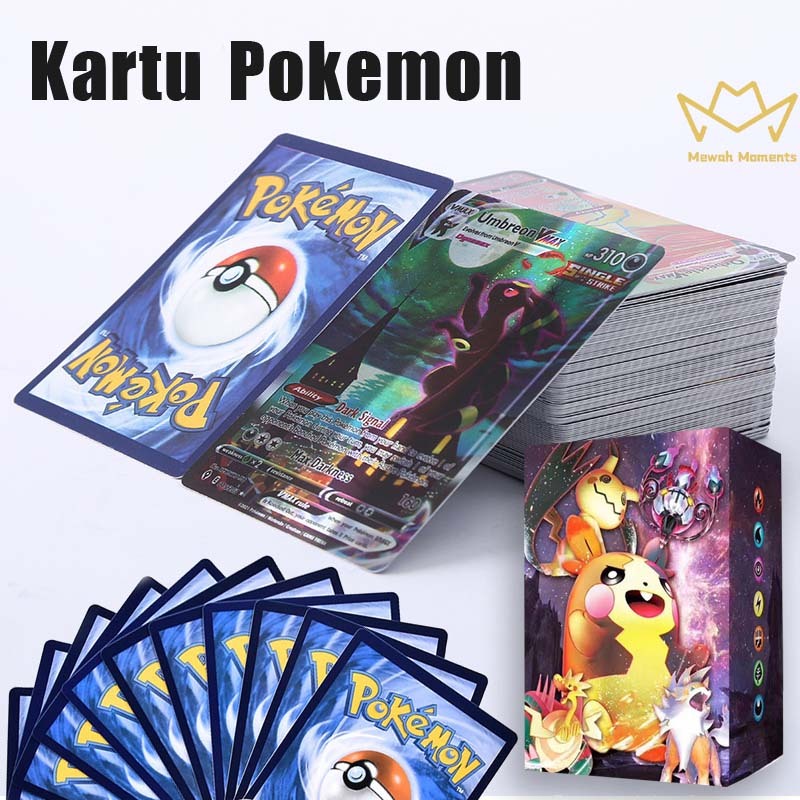 Jual 100pcs Kartu Pokemon Langka Kartu Hologram Pokemon Kartu Pokemon Asli Langka English ...