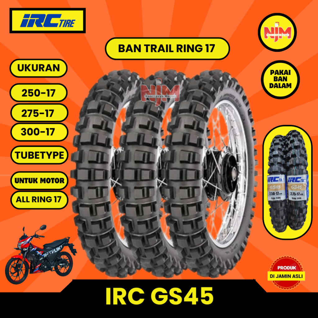Jual Ban Motor IRC GS45 Trail Ring 17 250 275 Supra Revo Blade Vega ...