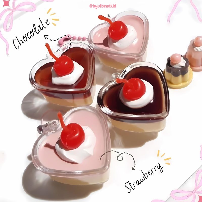 Jual [Pre-Order] Keychain Pudding Resin Charm / Gantungan kunci tas ...