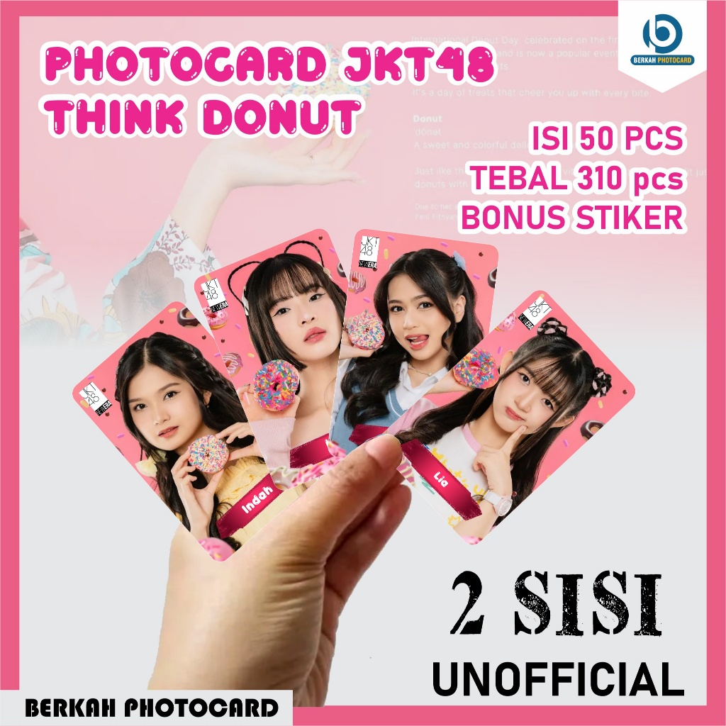 Jual PHOTOCARD JKT48 "THINK DONUT" 2024, 2 SISI ISI 50 PCS | Shopee Indonesia