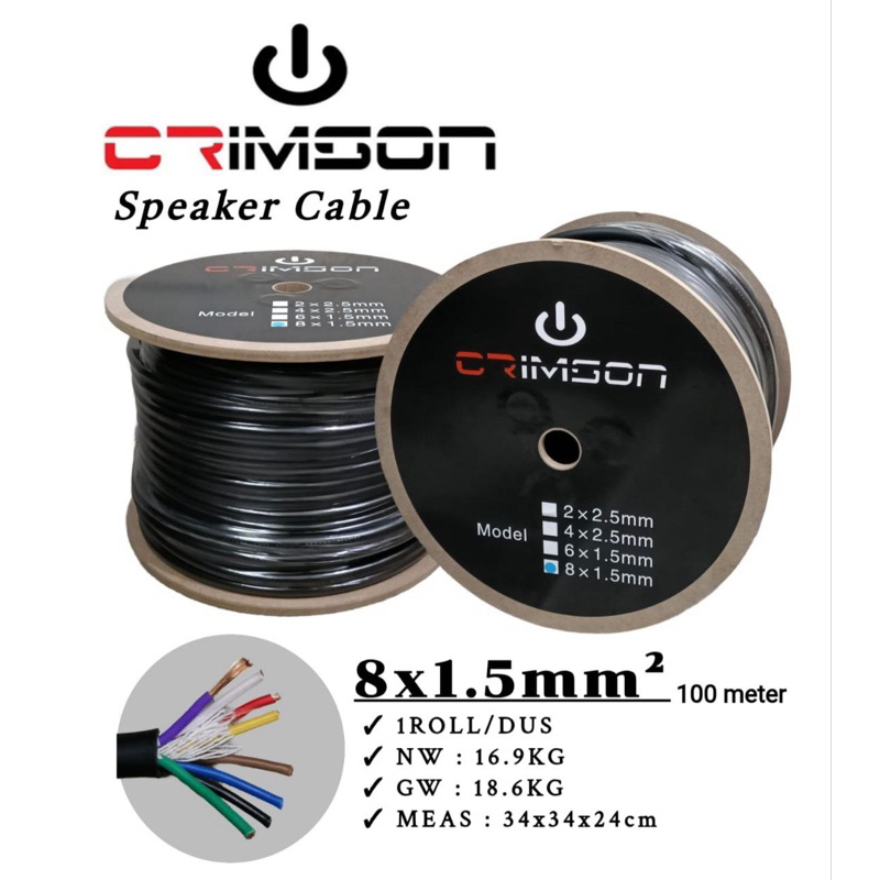 Jual KABEL SPEAKER CRIMSON 8x1,5 SERABUT TEMBAGA HARGA PER 1 METER ...