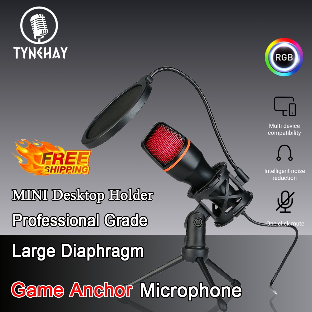 Jual TyneHay USB Mikrofon Condenser Microphone RGB Light Mikropon ...