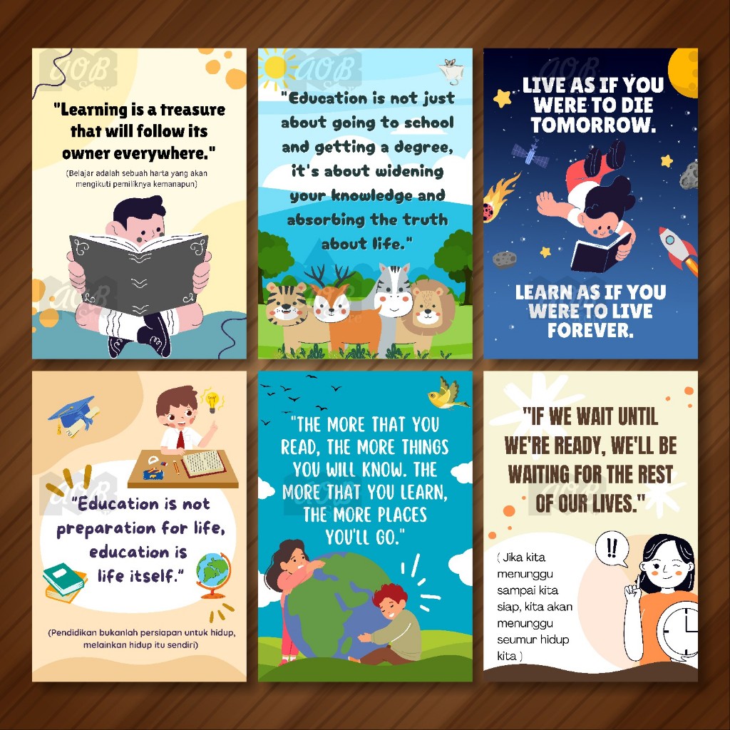 Jual Poster Motivasi Anak Bahasa Inggris, Quotes Pendidikan Edukasi ...