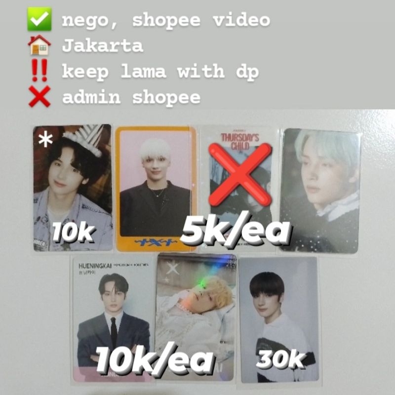 Jual txt tomorrow x together hueningkai official photocard pc pob deco ...