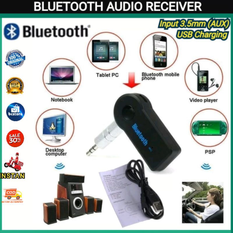 Jual Bluetooth Audio Receiver / Music Wireless Handsfree Car Connector ...