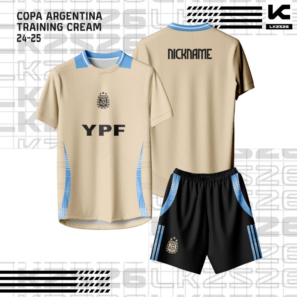 Jual Jersey Club Bola Custom - ARGENTINA COPA TRAINING CREAM 24/25 ...